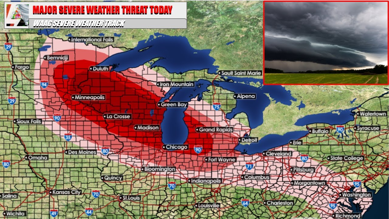 Major Severe Weather Threat For Wisconsin Today - YouTube