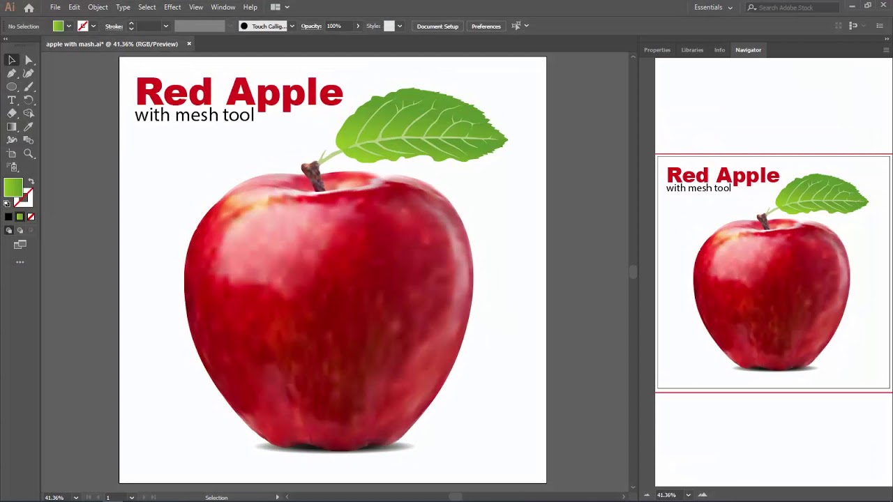 Create Apple with Mesh Tool in adobe Illustrator Hindi Tutorial - YouTube
