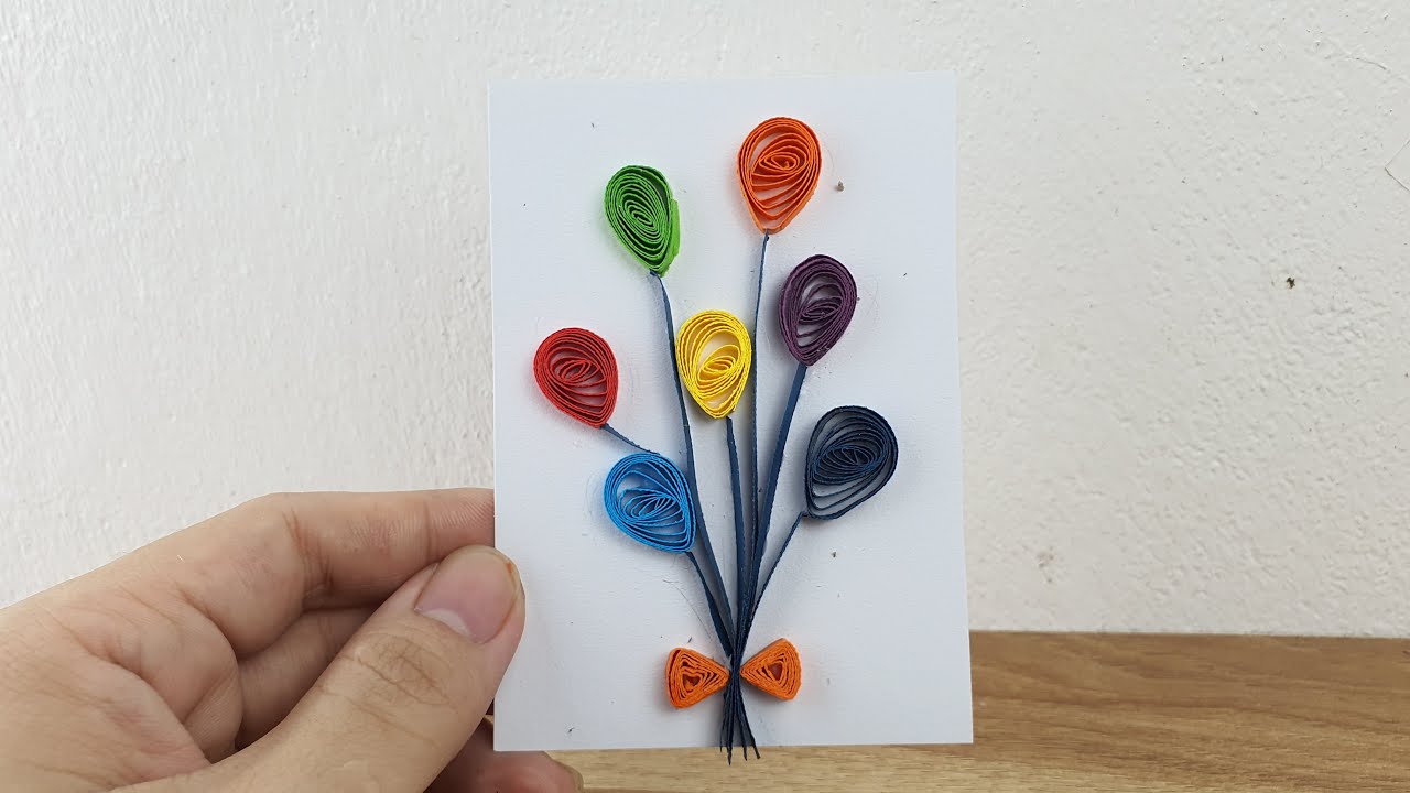 Bunch Of Balloons Quilling Paper - YouTube