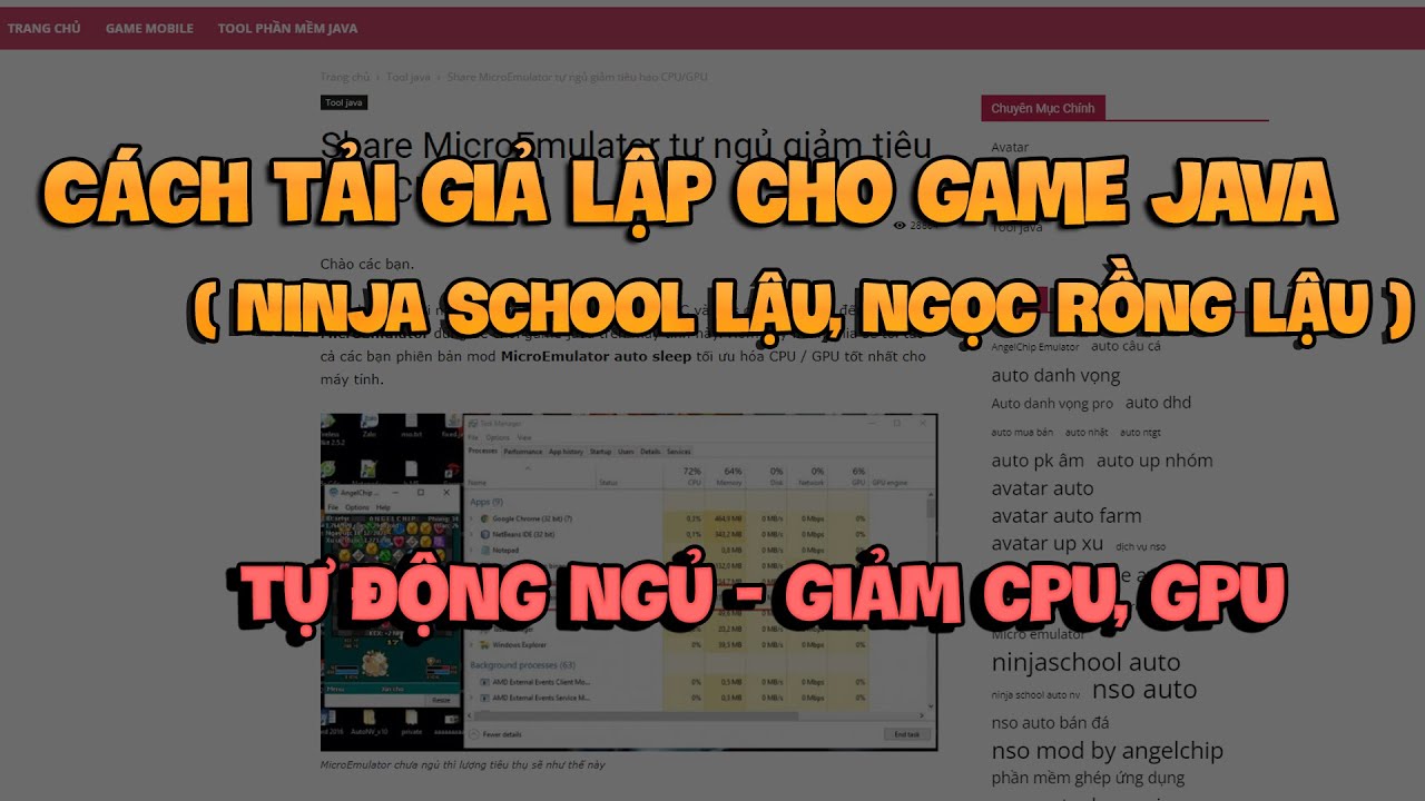 Cách Tải Giả Lập TỰ ĐỘNG NGỦ Để Chơi Game Java Ninja School, Ngọc Rồng ...