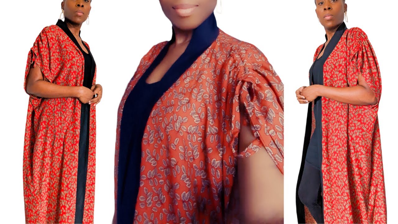 How To Sew One Size Kimono With Shoulder Ruching. - YouTube