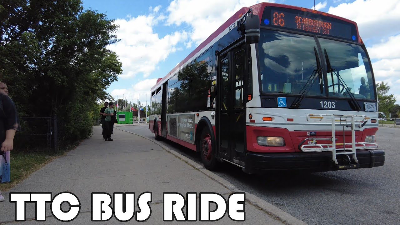 TTC 86 Bus Ride from Toronto Zoo to Kennedy Station #1203 - YouTube
