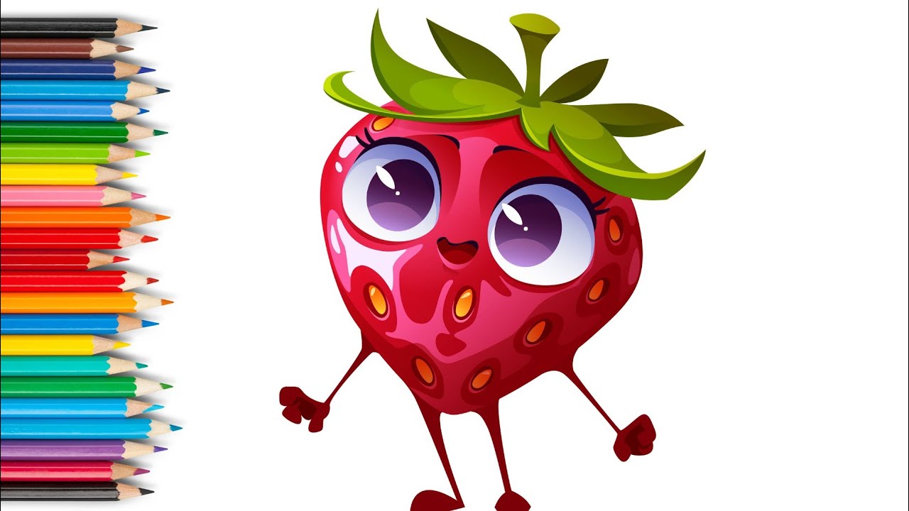 How To Draw a cute strawberry (Easy Drawing For Kids) cute strawberry ...