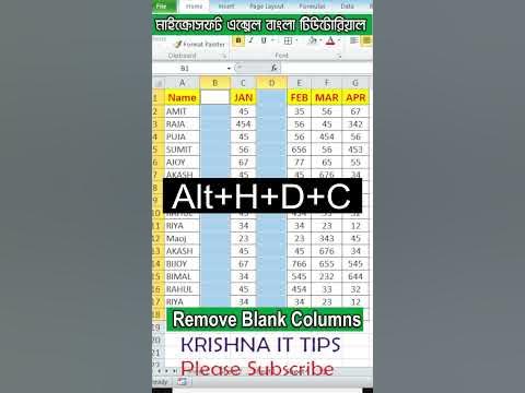 Remove blank columns in excel || remove blank cell in excel || excel - YouTube
