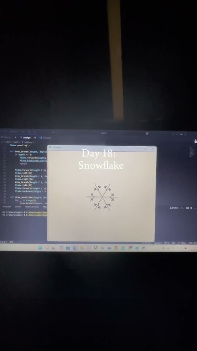 Python snowflake :) #coding #python #christmas #vscode #programming - YouTube