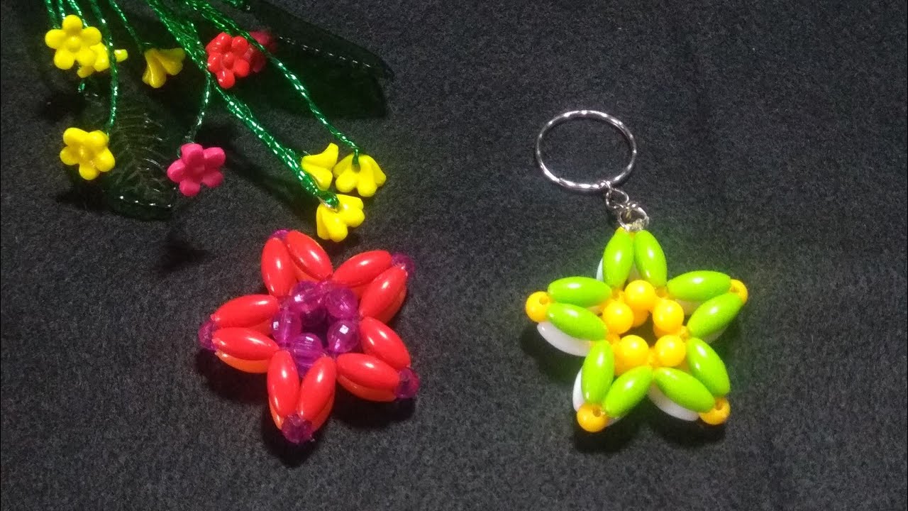 DIY How to make bead star/gantungan kunci manik manik bentuk bintang ...