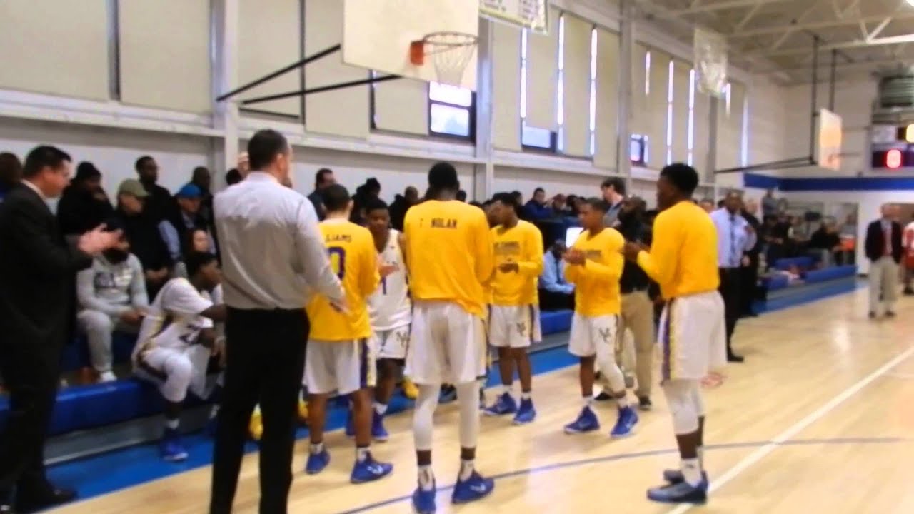 Starting lineups Calvert Hall/Mount Carmel basketball 1/18/15 - YouTube
