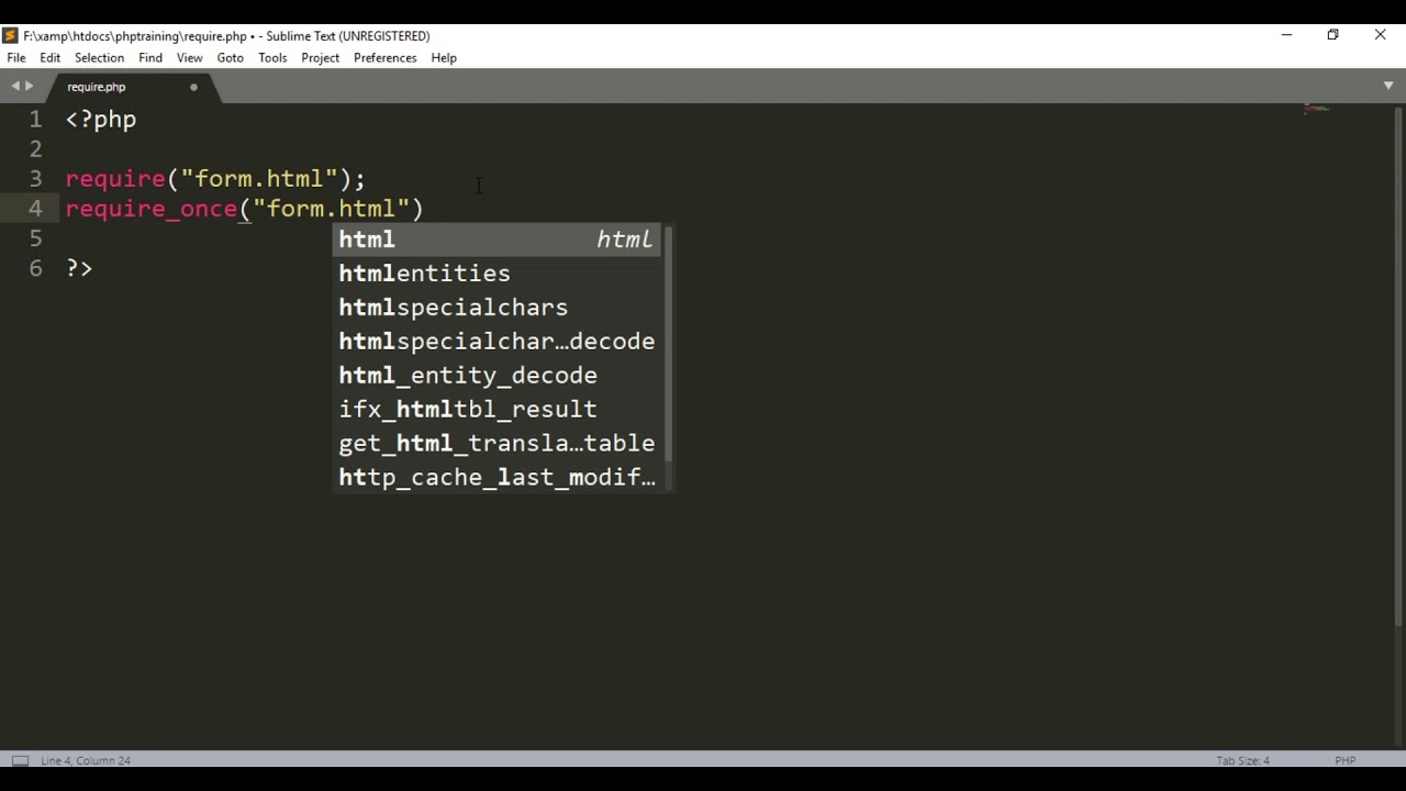 php require method tutorial #13 - YouTube