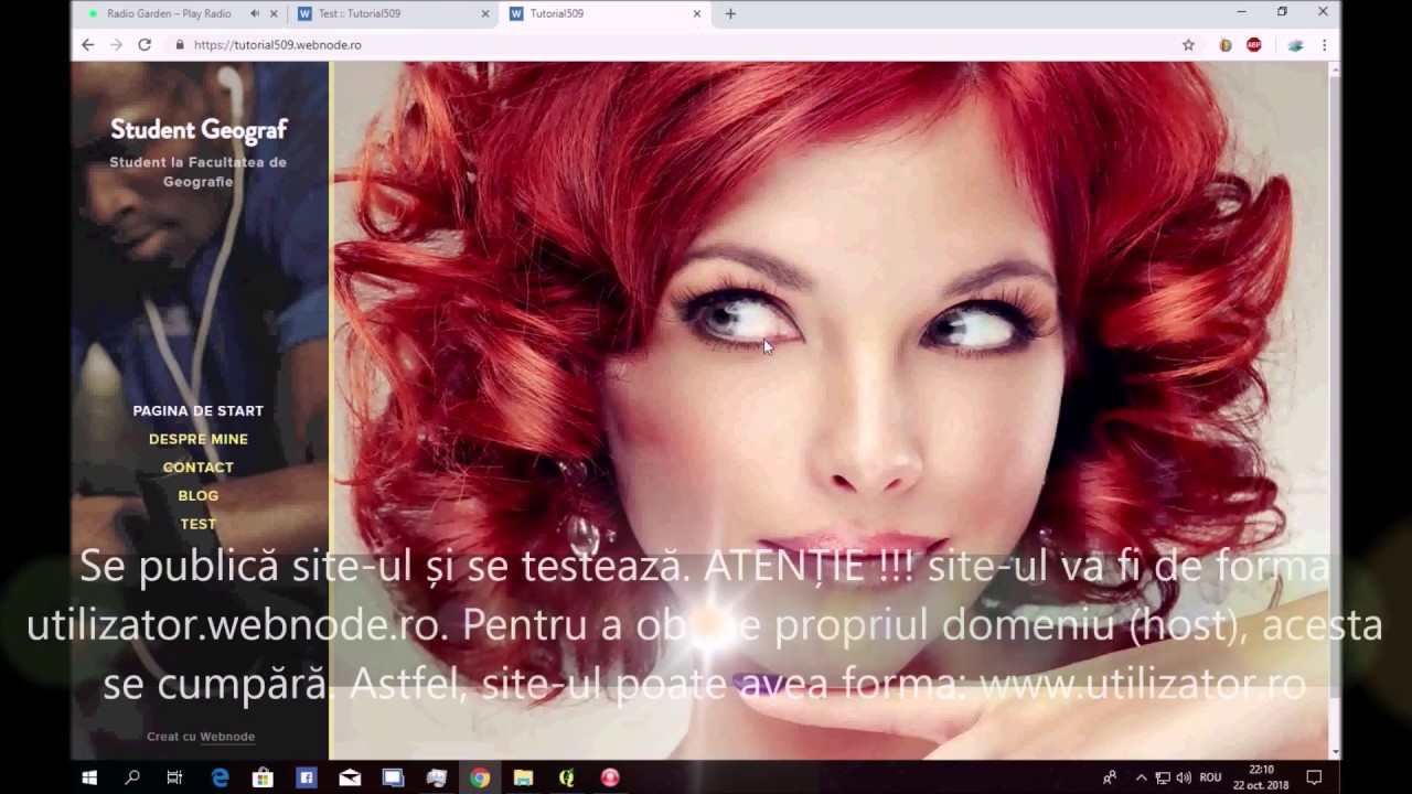 Tutorial - Crearea unui web site folosind platforma WEBNODE - YouTube