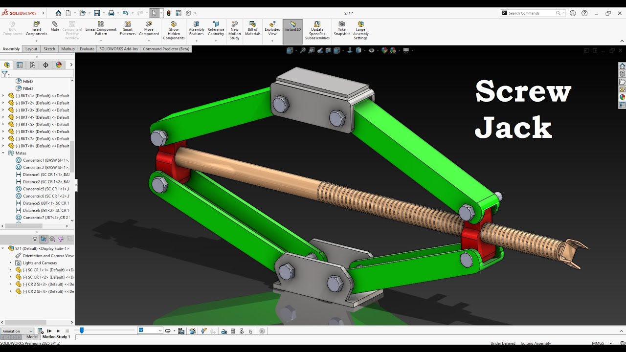 Screw Jack Design in Solidworks 2025 - YouTube