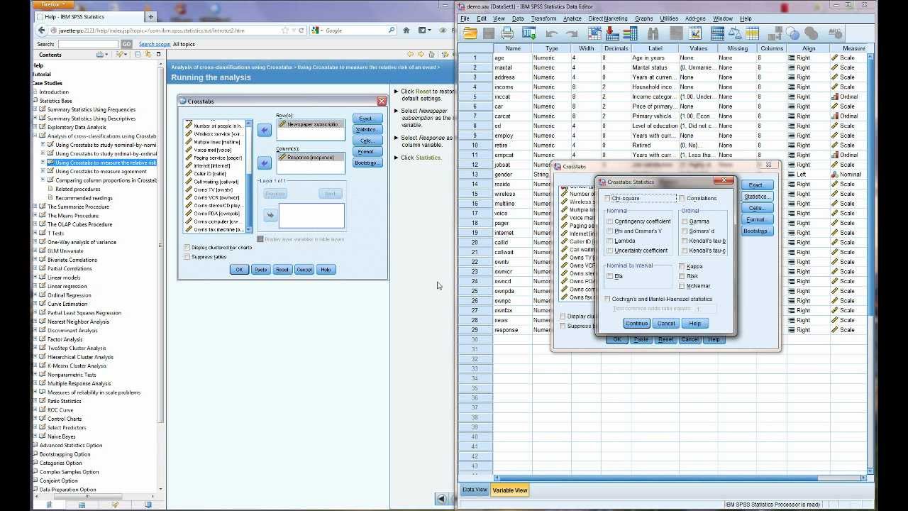 Using Crosstabs to measure relative Risk SPSS.wmv - YouTube