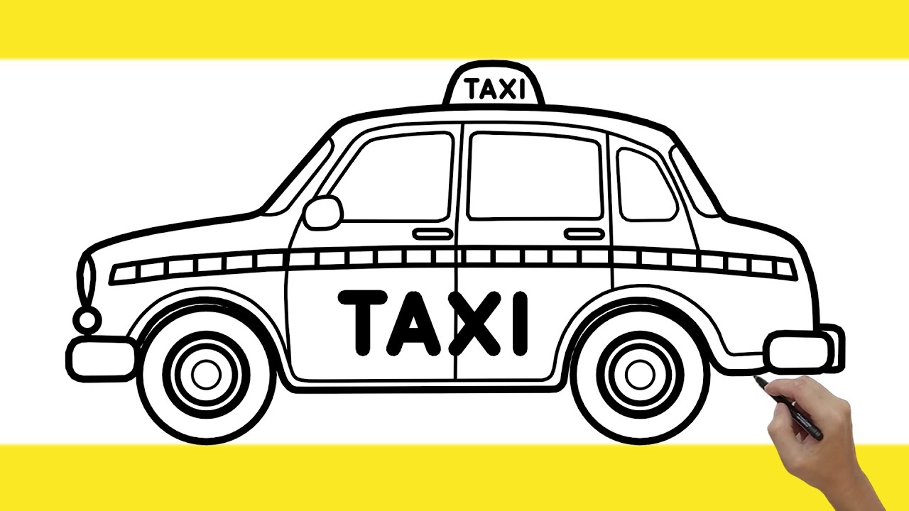 HOW TO DRAW A TAXI! EASIEST WAY DRAWING A TAXI CAR - YouTube