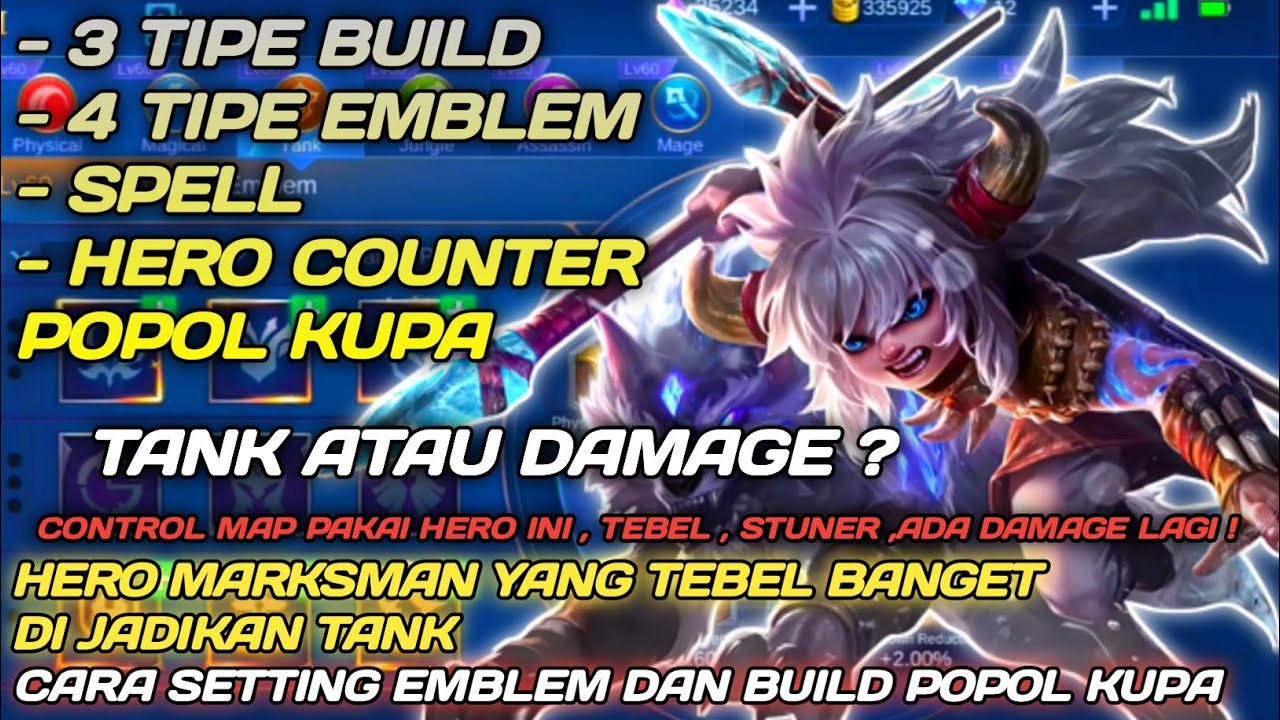 CARA SETTING EMBLEM DAN BUILD POPOL DAN KUPA TANK TERSAKIT 2021 ...
