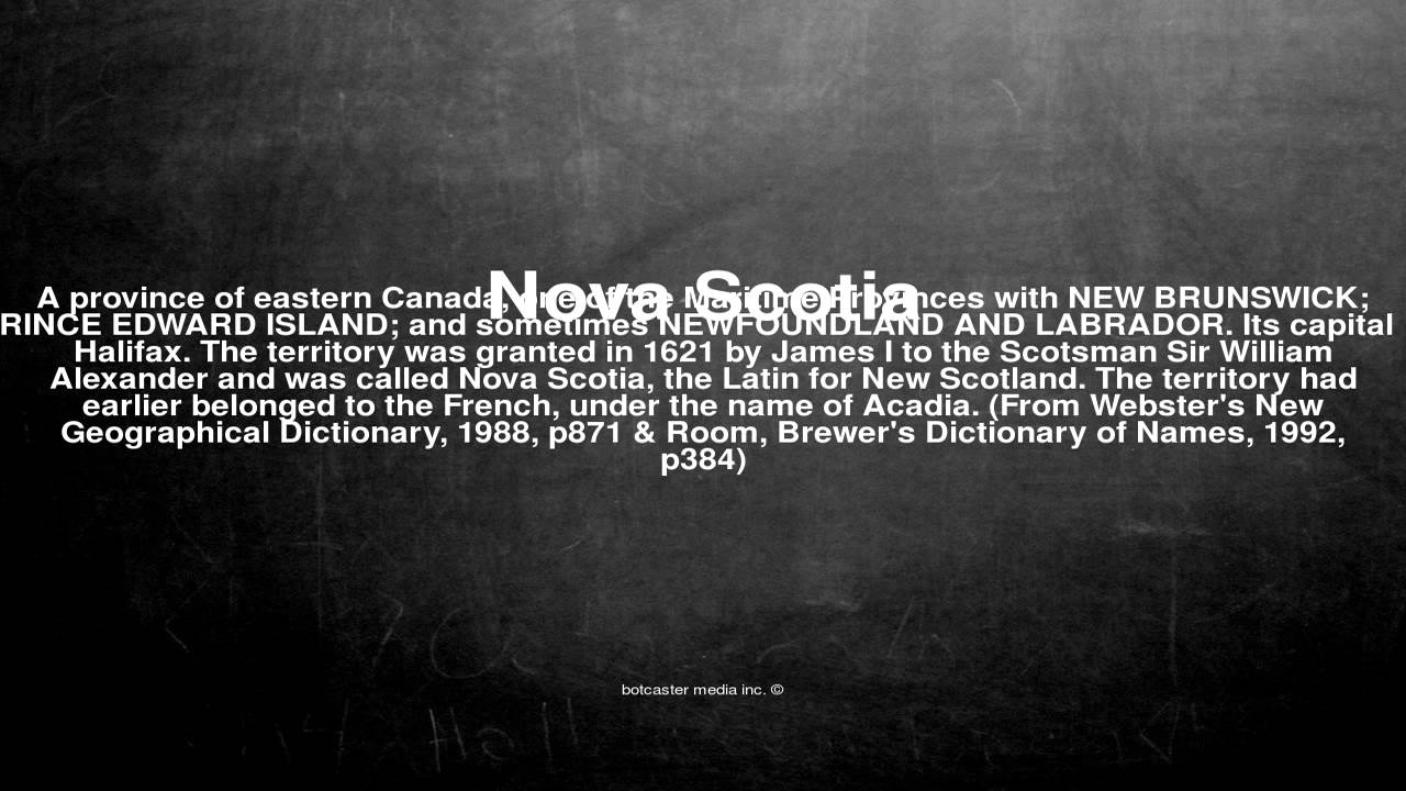 Medical vocabulary: What does Nova Scotia mean - YouTube