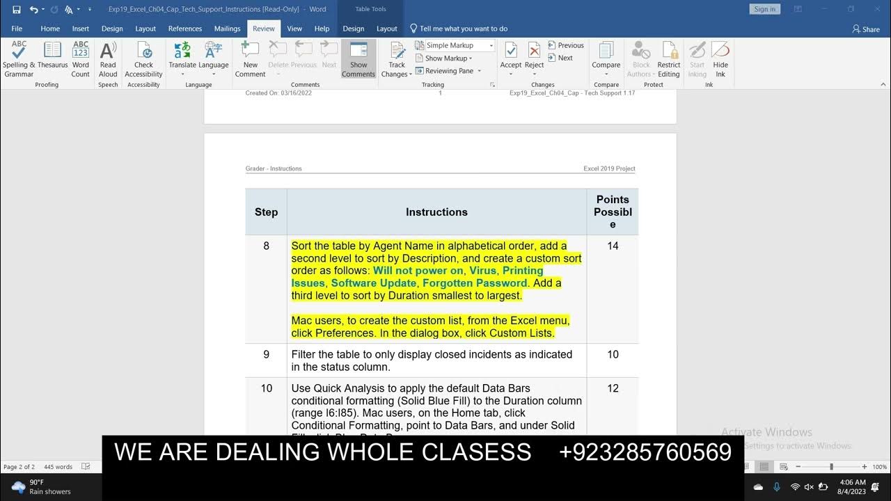 Exp19_Excel_Ch04_Cap_Tech_Support | Excel Chapter 4 Capstone - Tech Support - YouTube