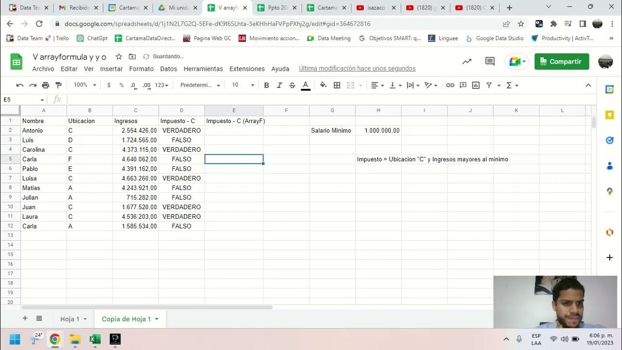 Arrayformula con Y google sheet / Arrayformula with And - YouTube