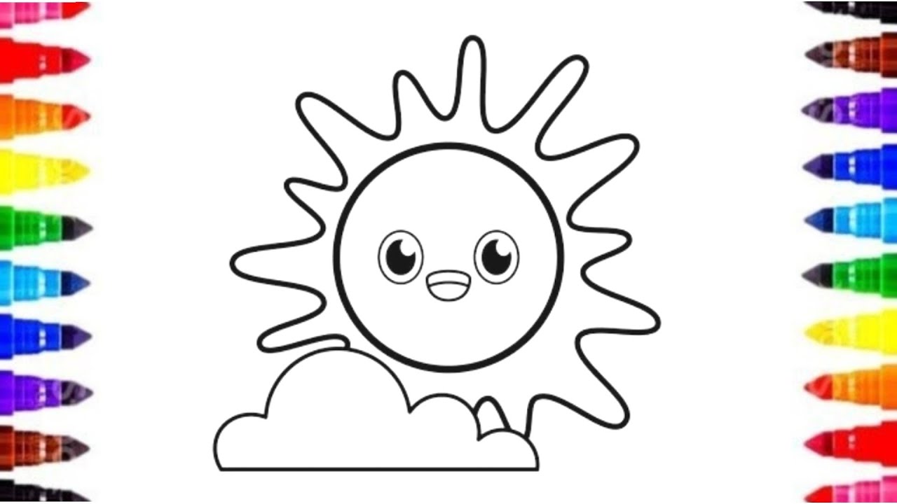 Sun and Color ☀️☁️Drawing painting and coloring for Preschool kids and ...
