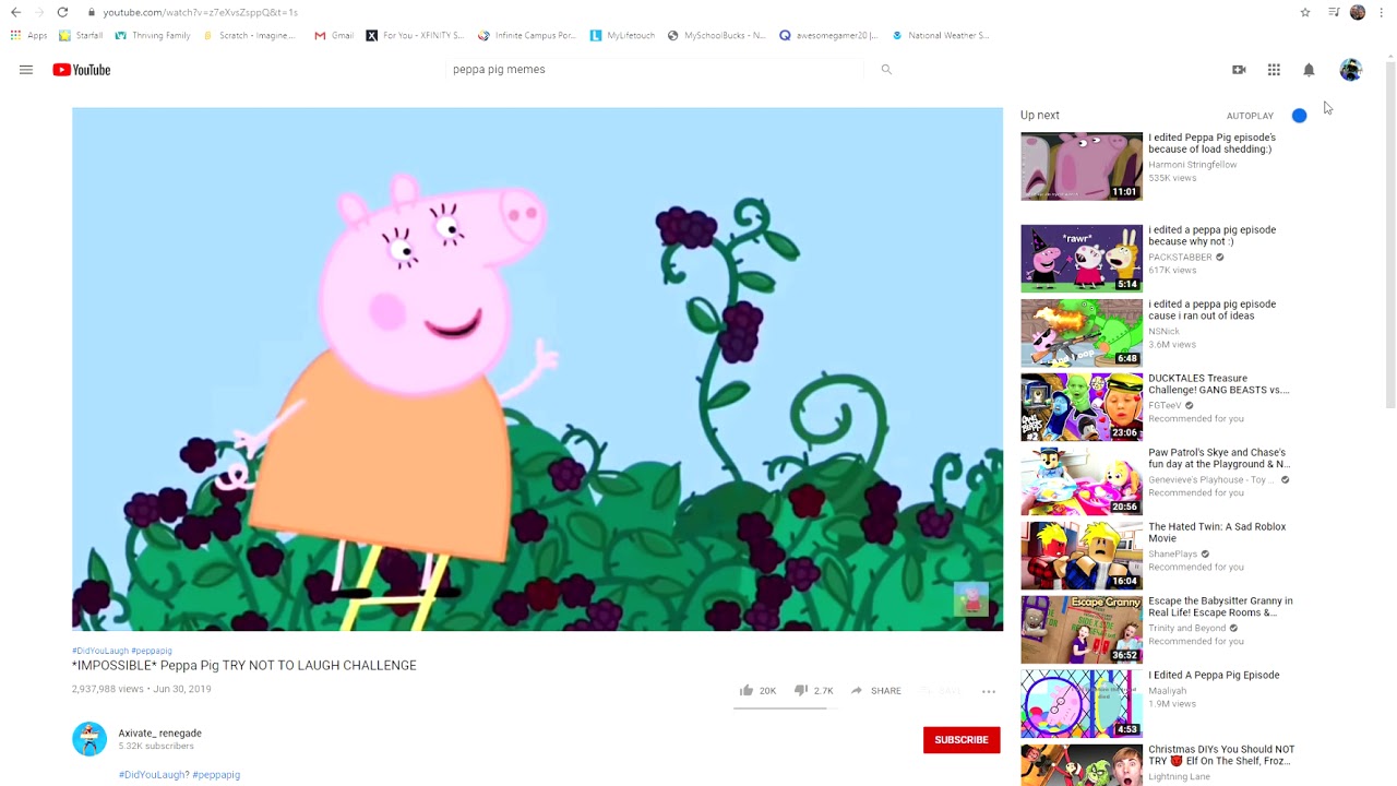 IMPOSSIBLE Peppa Pig TRY NOT TO LAUGH CHALLENGE: I cried so hard - YouTube