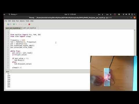 MicroPython Tutorials: Control LED brightness using a Potentiometer ...
