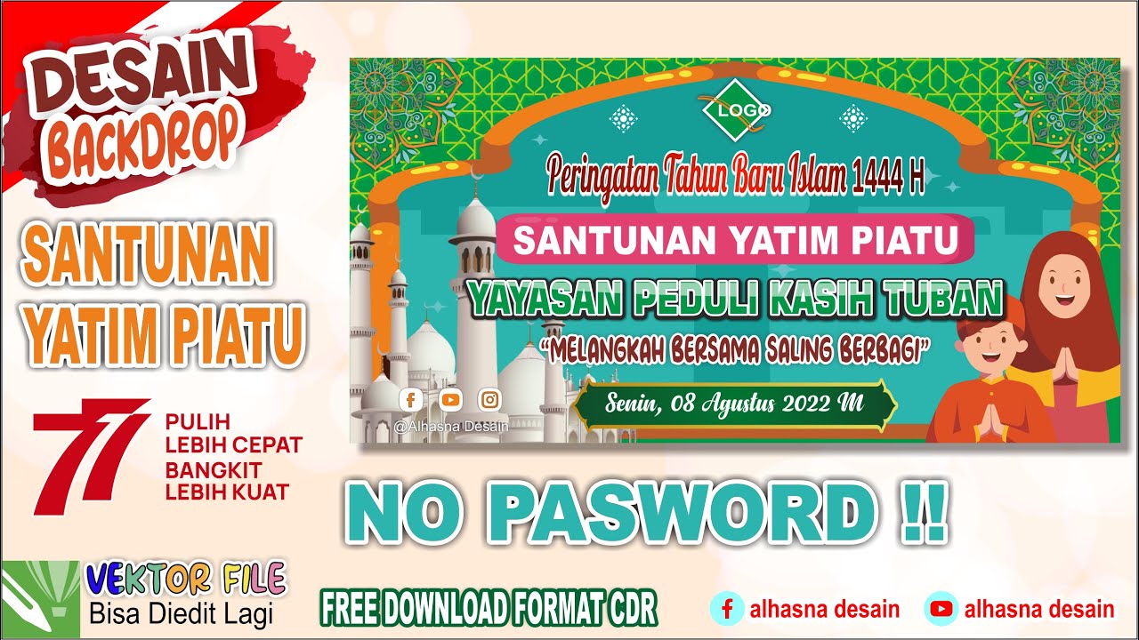 Desain Banner Spanduk Santunan Anak Yatim di bulan muharram 1444 H ...