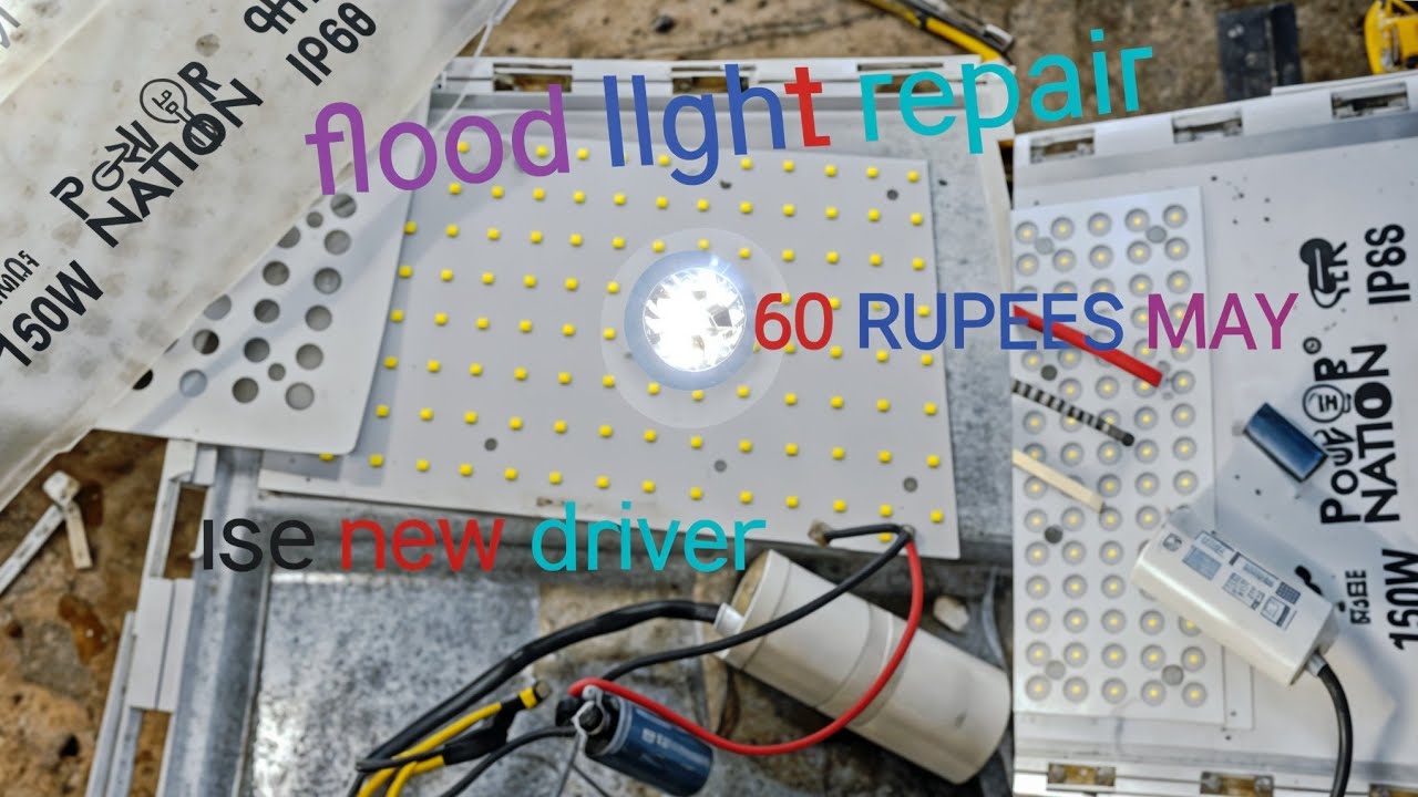 150 watt flood light repair/how to repair led flood light - YouTube