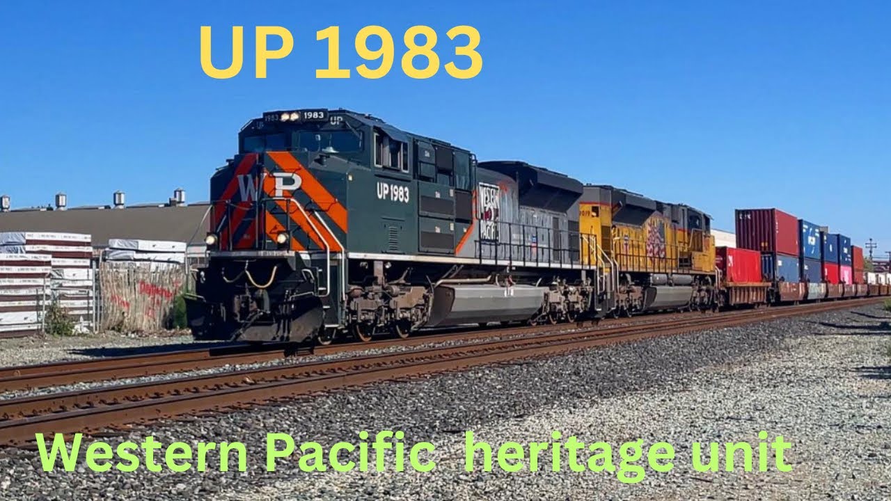 UP 1983 (Western Pacific Heritage unit) leads UP INPOA-12 through ...