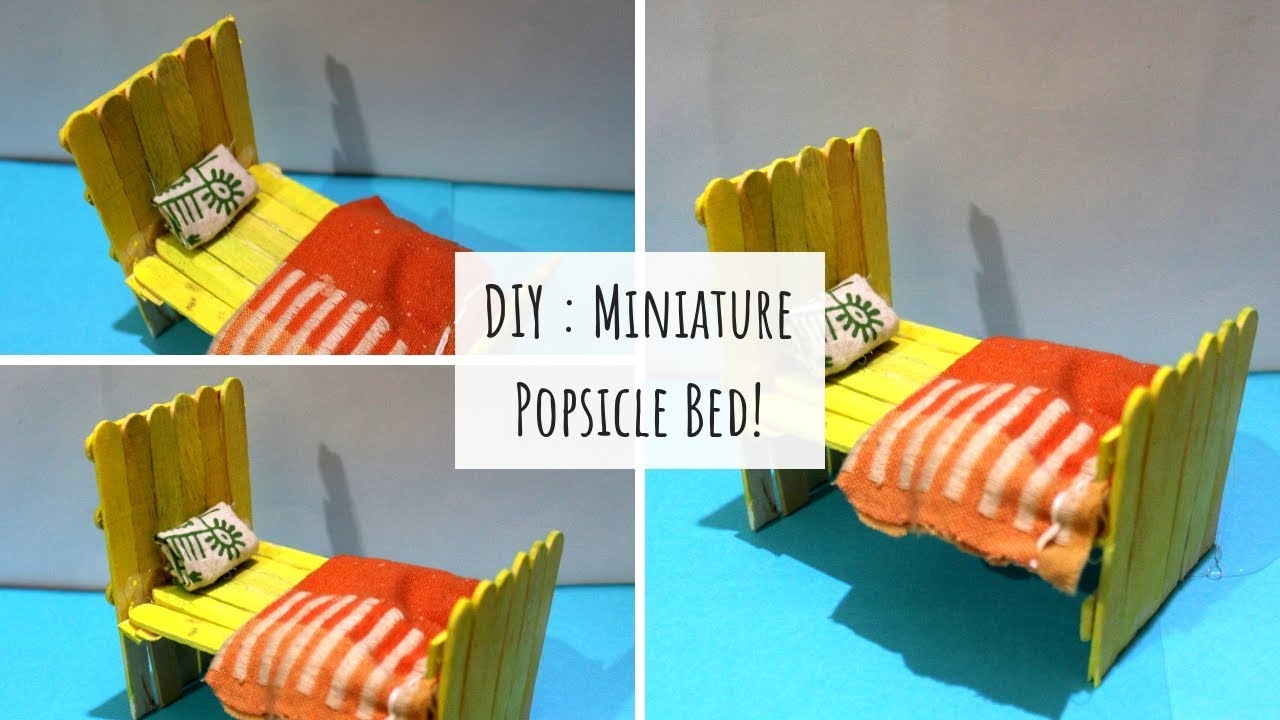 DIY : Miniature Popsicle Bed! | OddMix | Swamini Kulkarni - YouTube