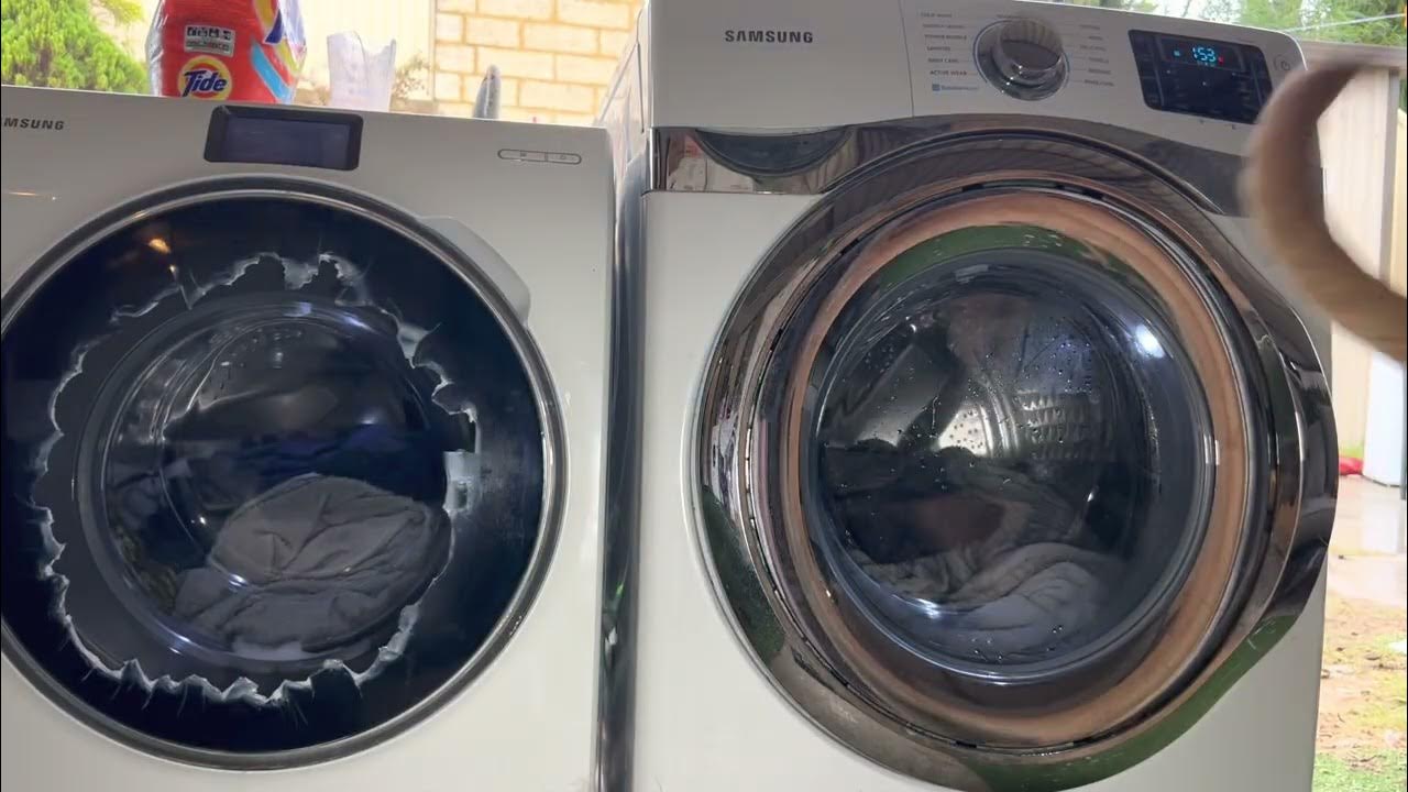 Wash Race - Samsung 16kg vs Samsung 9kg - Baby Care 60* (Full cycle) - YouTube