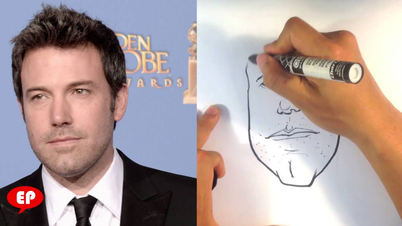 How to Caricature Ben Affleck from Batman v Superman - Easy Pictures to ...