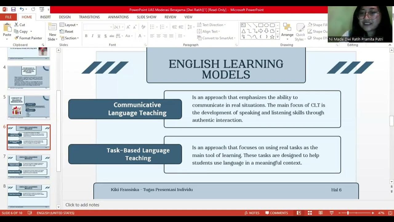 FINAL TEST RELIGIOUS MODERATION (Application of English Language ...