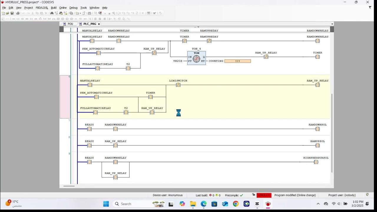 ABB PLC CODESYS [ HYDRULIC PRESS LAST PART -FULL AUTOMATIC] PROGRAMMING - YouTube