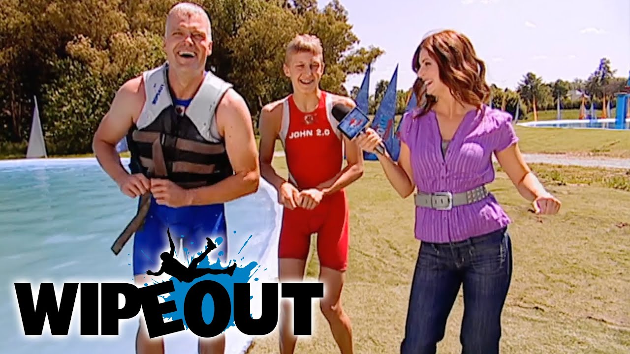 Dorky Father vs Dorky Son | Wipeout HD - YouTube