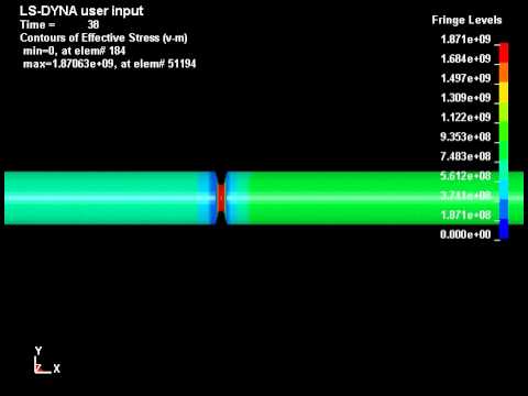 Strength and Fracture prediction of tensile specimen LS DYNA - YouTube