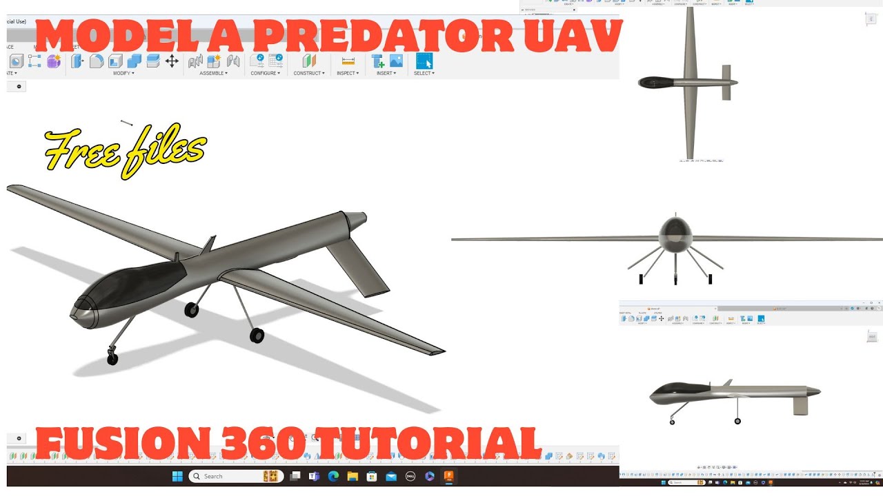 Model a Predator UAV beginner to advance. Free files - YouTube