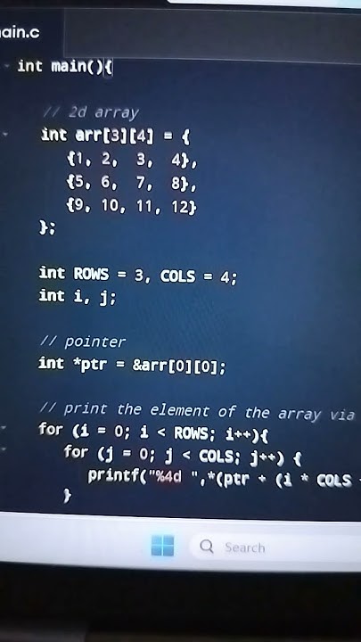 Example Of Multi Dimensional Arrays In C Coding Coder Cprogramming Programming Dbms 👩‍💻👍