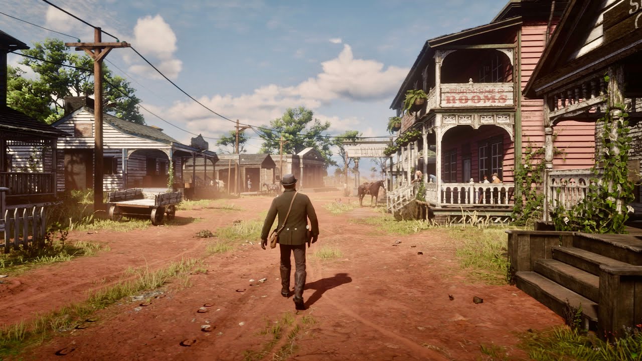 Walking Through Rhodes in Red Dead Redemption 2 - YouTube