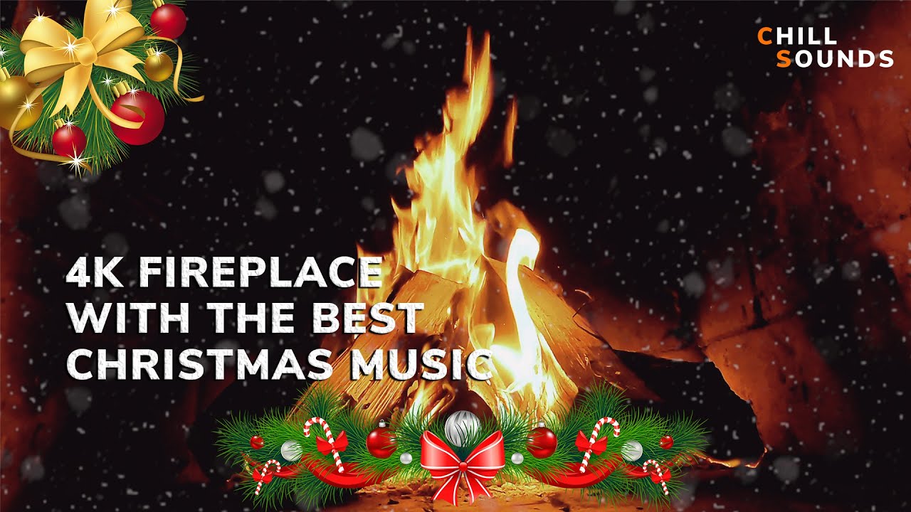 4K Relaxing Fireplace With The Best Instrumental Christmas Music ...