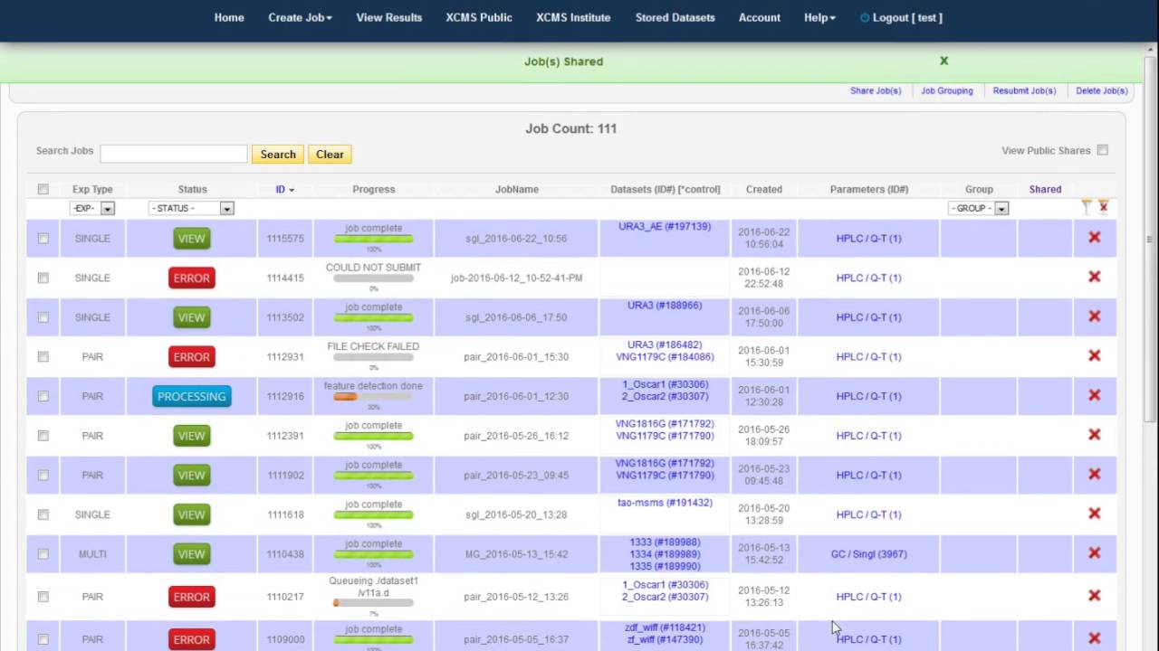 XCMS Online: The Sharing Center - YouTube