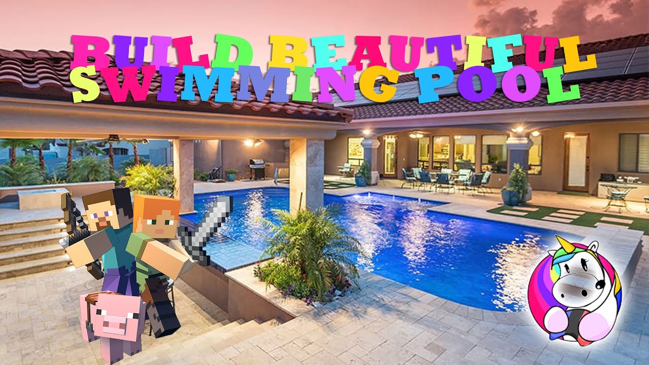 Minecraft - Build Beautiful Swimming pool + 1000 SUBS! - YouTube