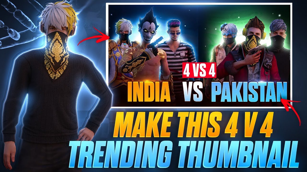 HOW TO MAKE TRENDING 4 VS 4 THUMBNAIL🔥 FREE FIRE || FREE FIRE UNIQUE ...