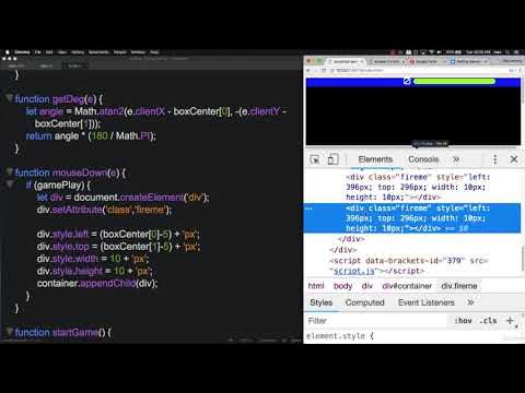 14 Shooter Bullets Create Elements JavaScript - YouTube