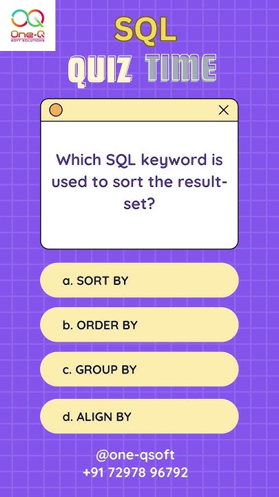 Sqlquiz Oneqsoft Sql Youtube