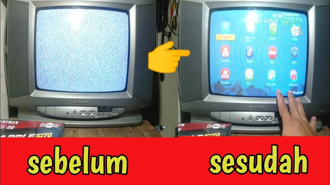 cara mudah masuk mode av di tv tabung sharp untuk pemasangan stb tv digital - YouTube