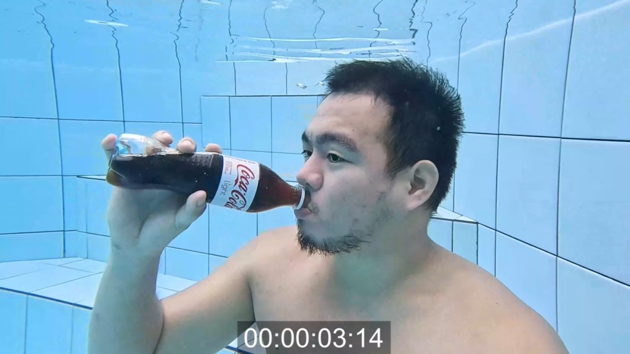 Coke Light 500ml Drink & Breath Hold Underwater - YouTube