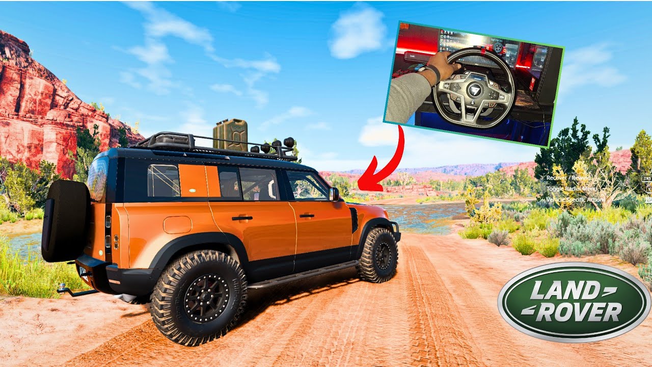 RIVER CROSSING 🌊 WITH LAND ROVER DEFENDER 😱 || BEAMNG DRIVE!! - YouTube