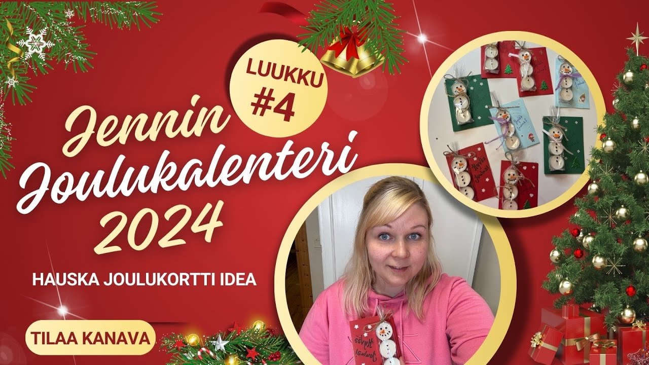 Luukku 4. Hauska joulukortti idea! / Askarrellaan joulukortteja /Jennin joulukalenteri 2024 ...
