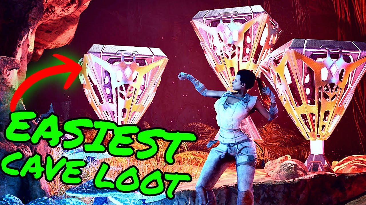 EASIEST NEW CAVE LOOT LOCATION on THE ISLAND in Ark Survival Ascended ...
