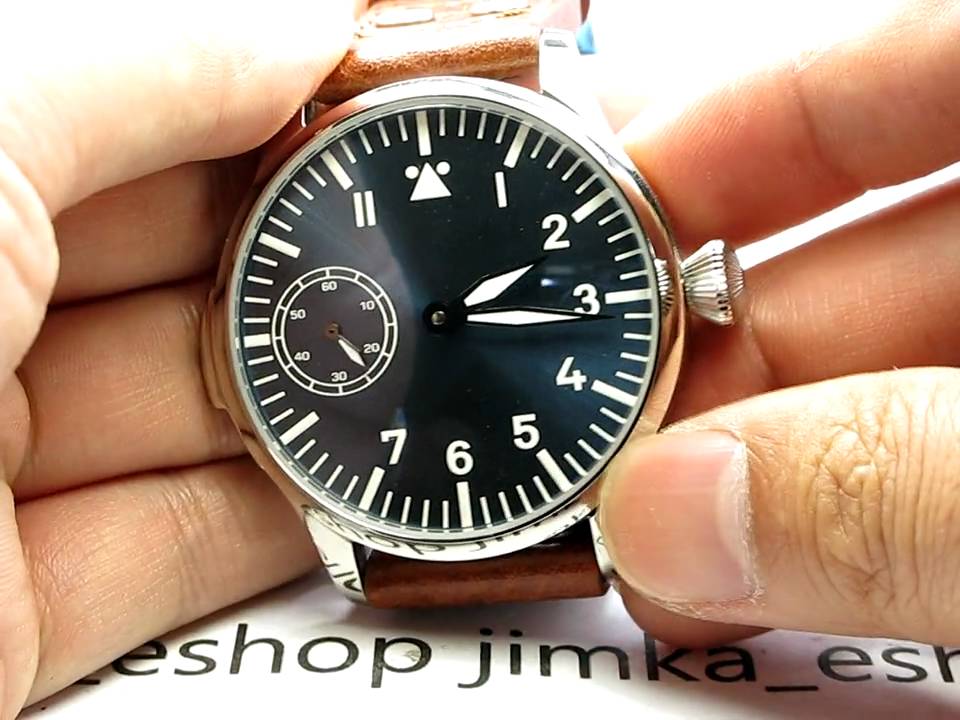 PARNIS PI35 44MM PILOT BIG CROWN HANDWIND FLIEGER WATCH - YouTube