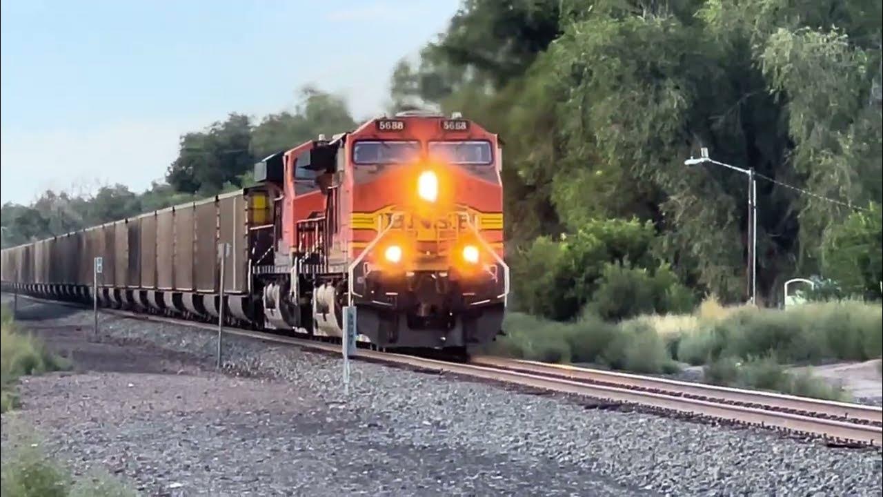 BNSF #5688 Leading & SB C-RWMDON0-81A With Two DP Power Unit’s At Ohio Avenue Crossing 9/3/23 ...