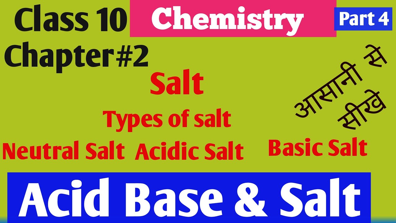 Neutral Salt, Basic Salt, Acidic Salt || class 10 || Chapter#2|| Acid ...